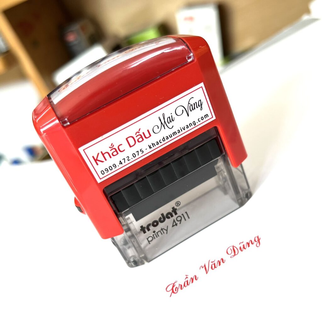 Con dấu tên chữ Hoa nghiên, đẹp, sắc nét - Khắc dấu Mai Vàng